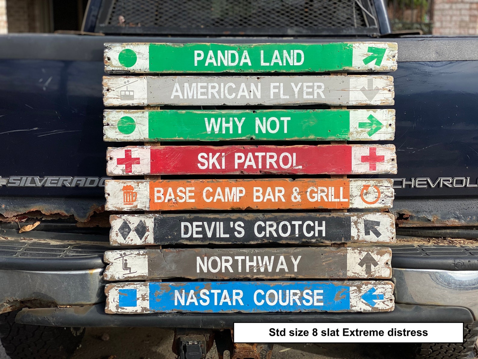 Custom Ski Trail Signs Skiing Distressed Wood Sign. - Etsy