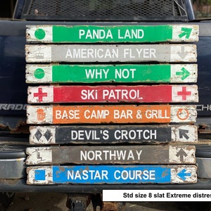 Custom Ski Trail Signs, Skiing Distressed Wood Sign. Personalized ...