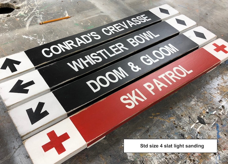 Custom Ski Trail Signs Skiing Distressed Wood Sign. - Etsy
