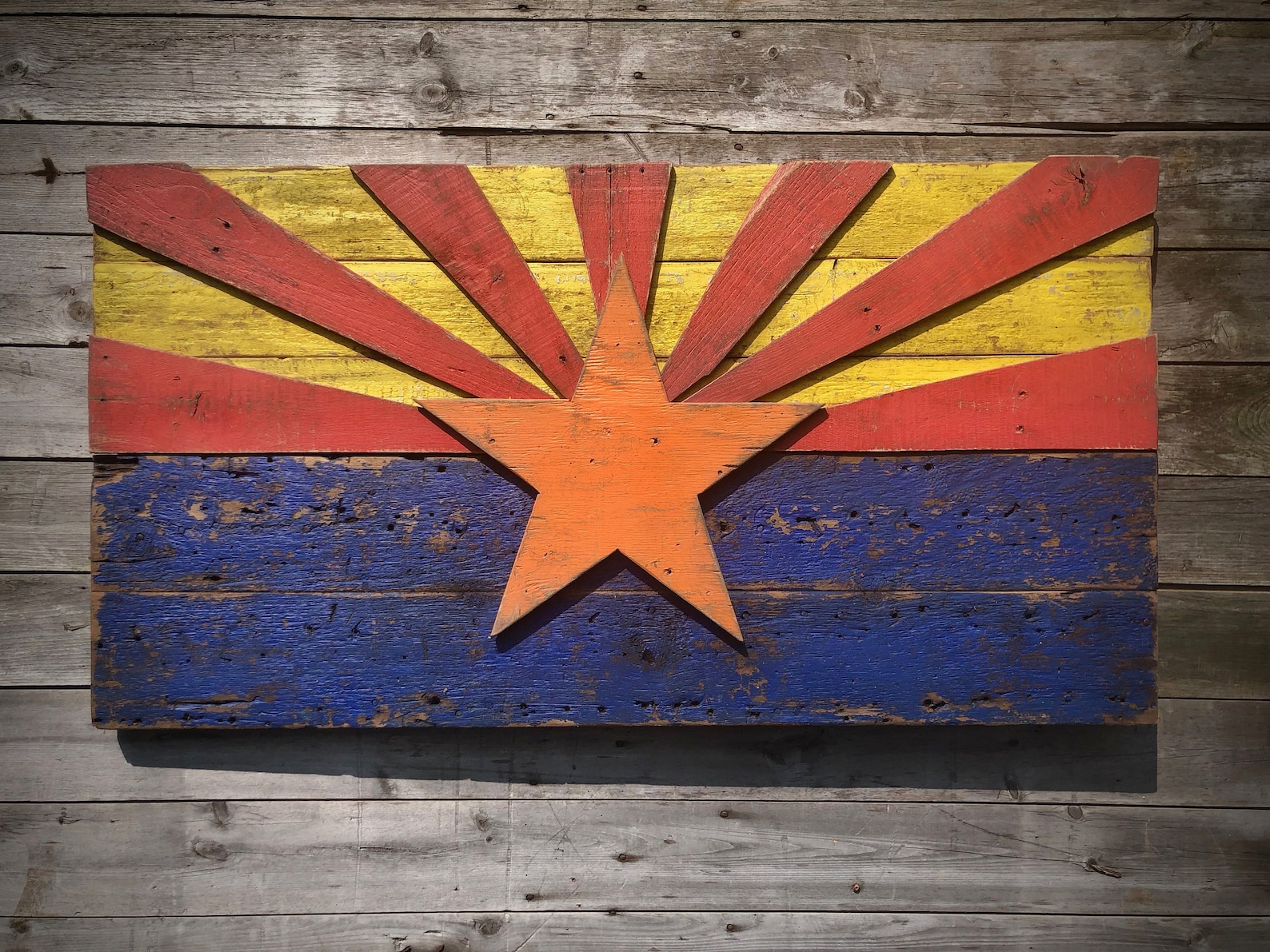 Arizona Flag Arizona Wood Flag Rustic Reclaimed Wood Arizona - Etsy