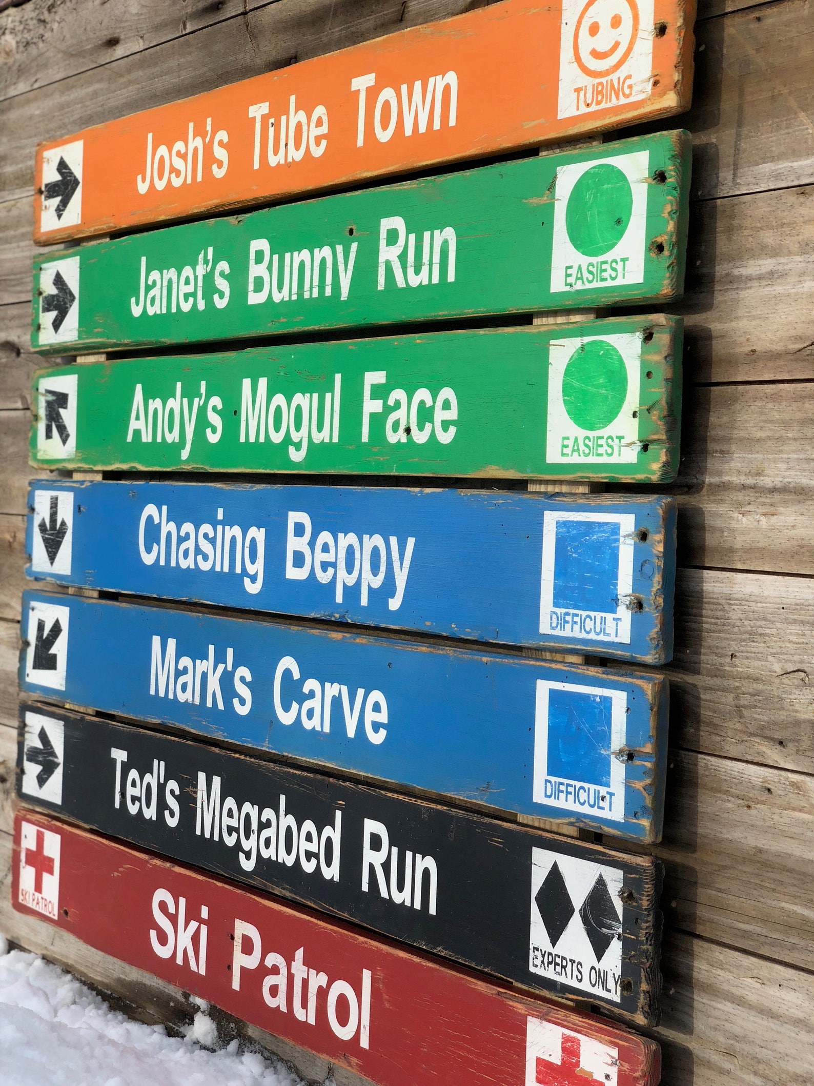 Supersized Custom Ski Trail Signs 4-12 Slat Skiing Distressed | Etsy