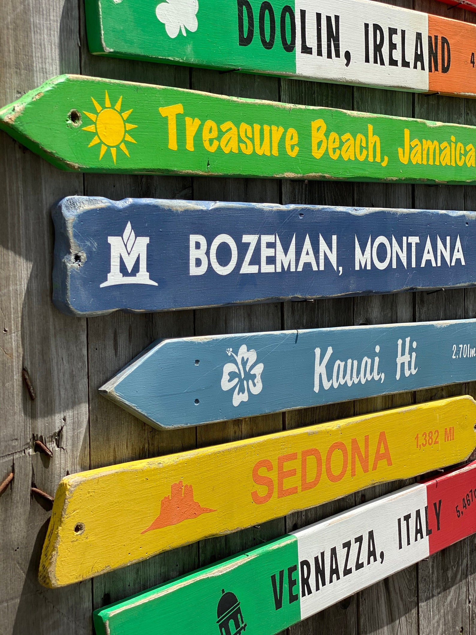 Group of 5 Random Directional Signs. Custom Made Creative Destination ...