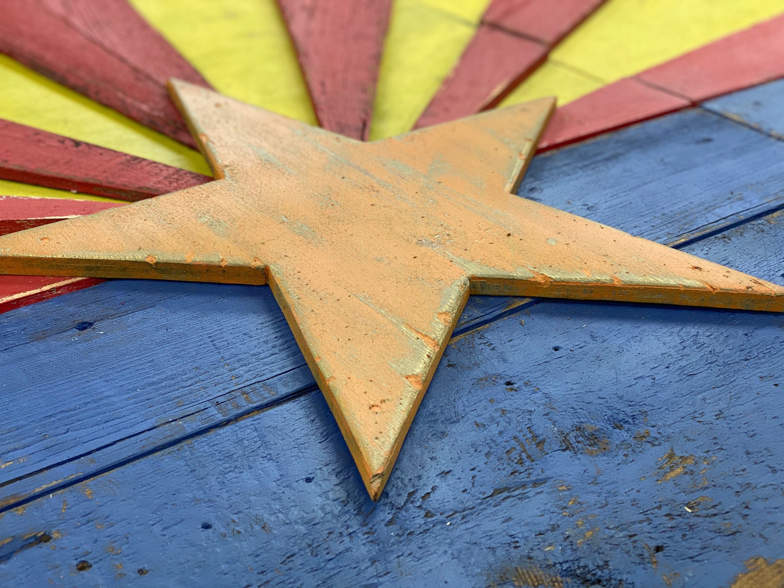 Arizona Flag Arizona Wood Flag Rustic Reclaimed Wood Arizona - Etsy