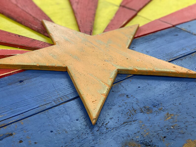 Arizona Flag Arizona Wood Flag Rustic Reclaimed Wood Arizona - Etsy