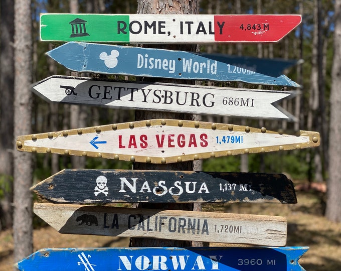 Random Directional Signs. Custom Made Destination Signs. Distressed ...