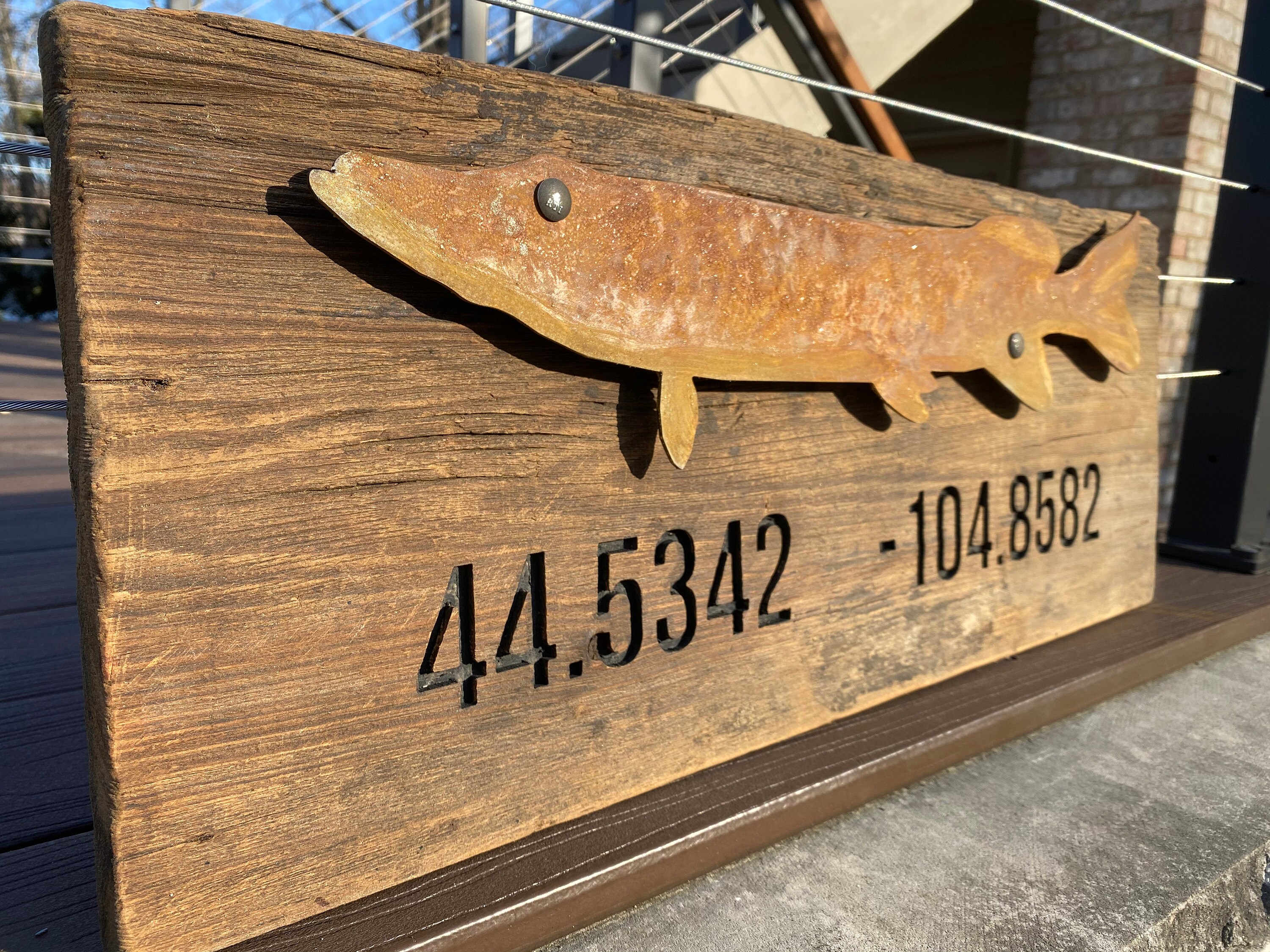 Up north fishing sign. Rusty Metal Northern pike mounted on | Etsy