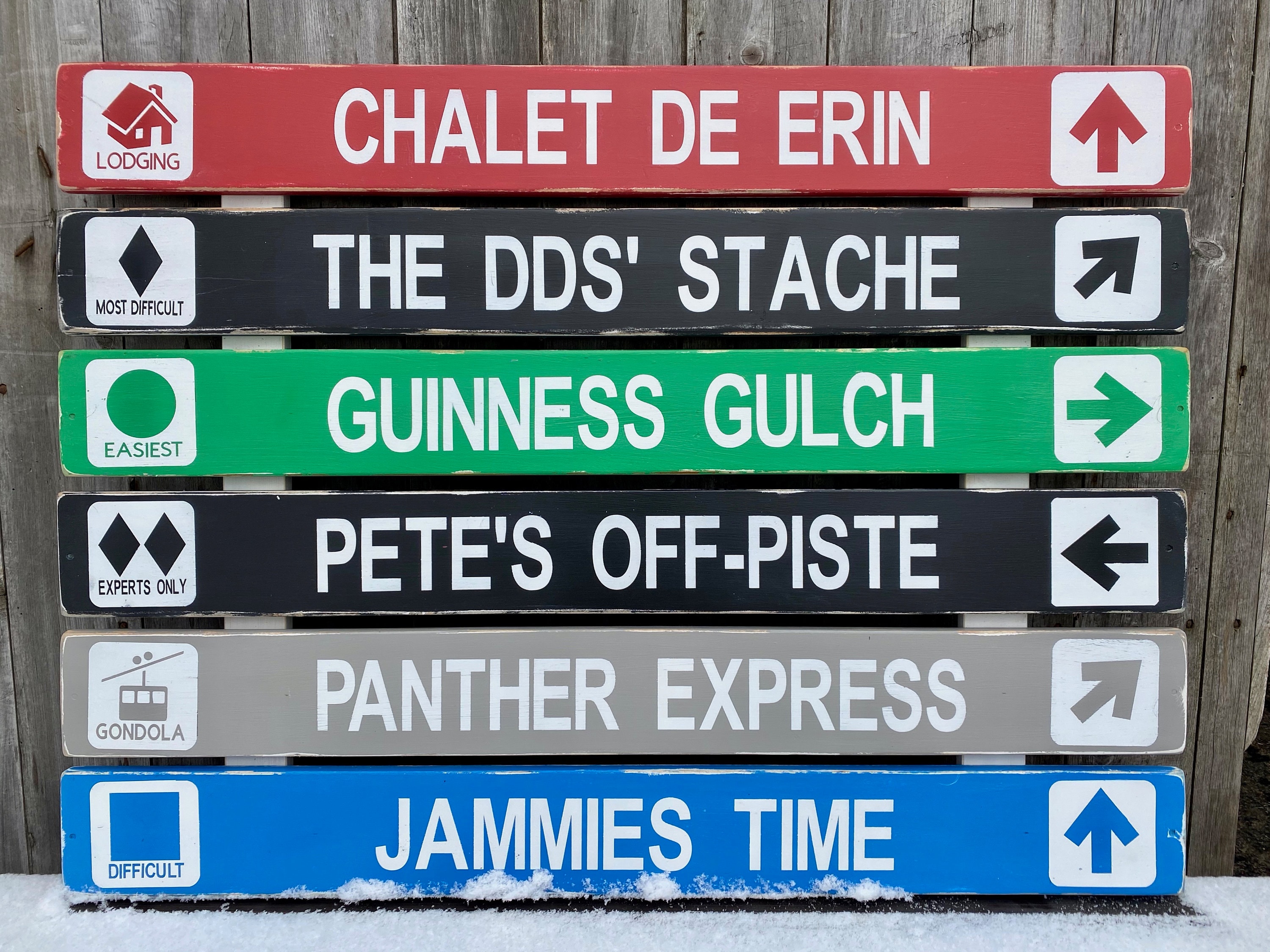 Supersized Custom Ski Trail Signs 4-12 Slat Skiing Distressed | Etsy