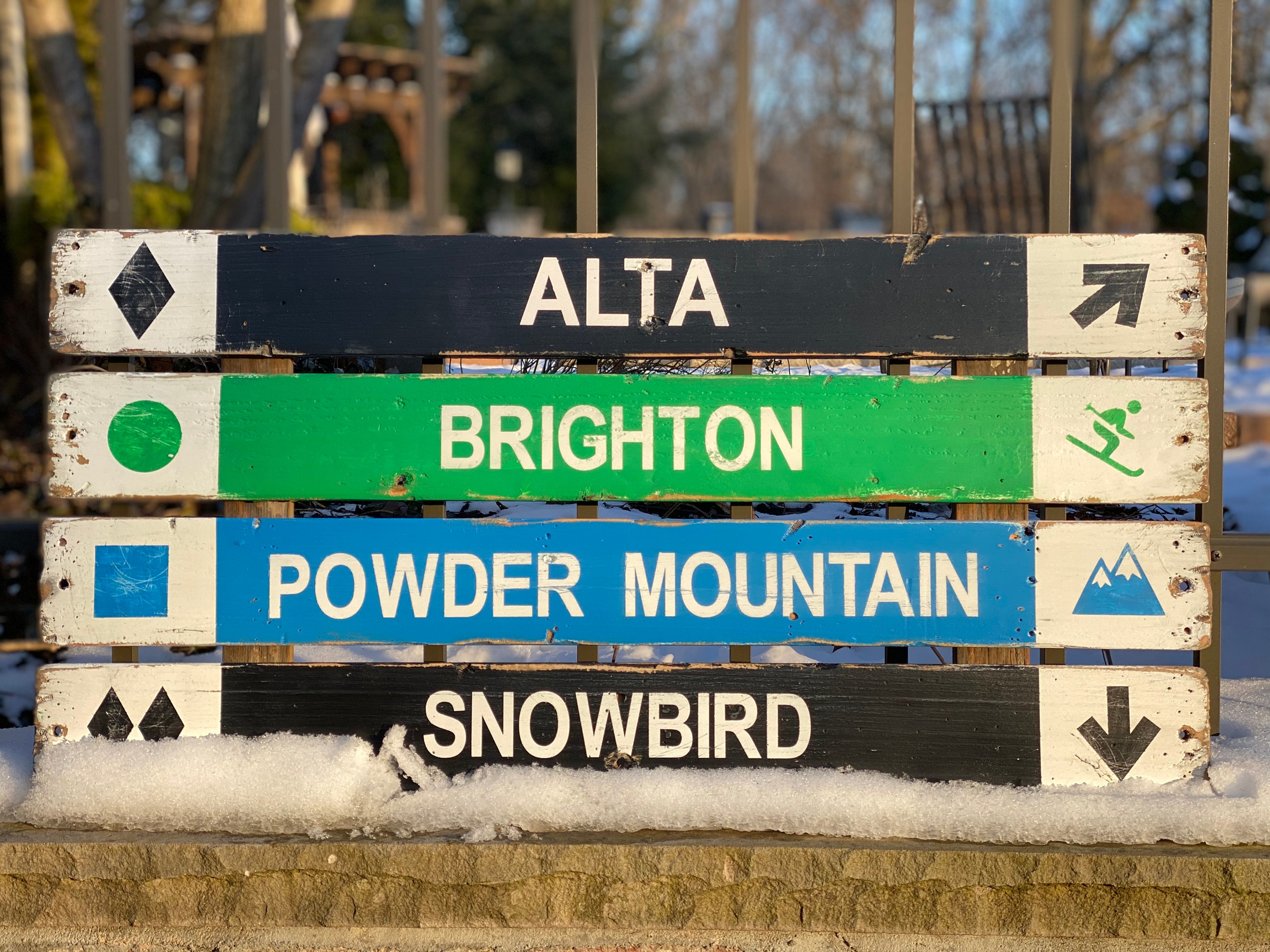 Custom ski trail signs Skiing Distressed wood sign. | Etsy