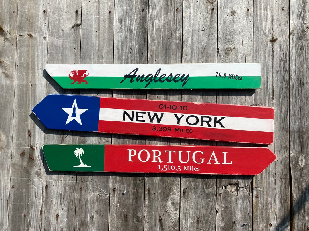 Custom Wood Flag Directional Signs. Custom Made International ...