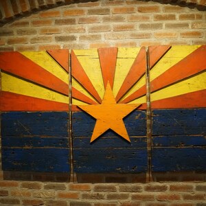 Arizona Flag, Arizona Wood Flag, Rustic Reclaimed Wood Arizona Flag ...