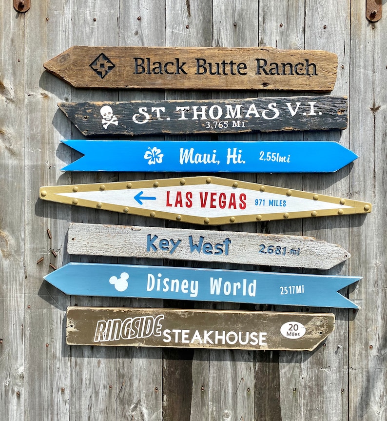 Personalized Directional Signs. Custom Made Destination Signs. - Etsy