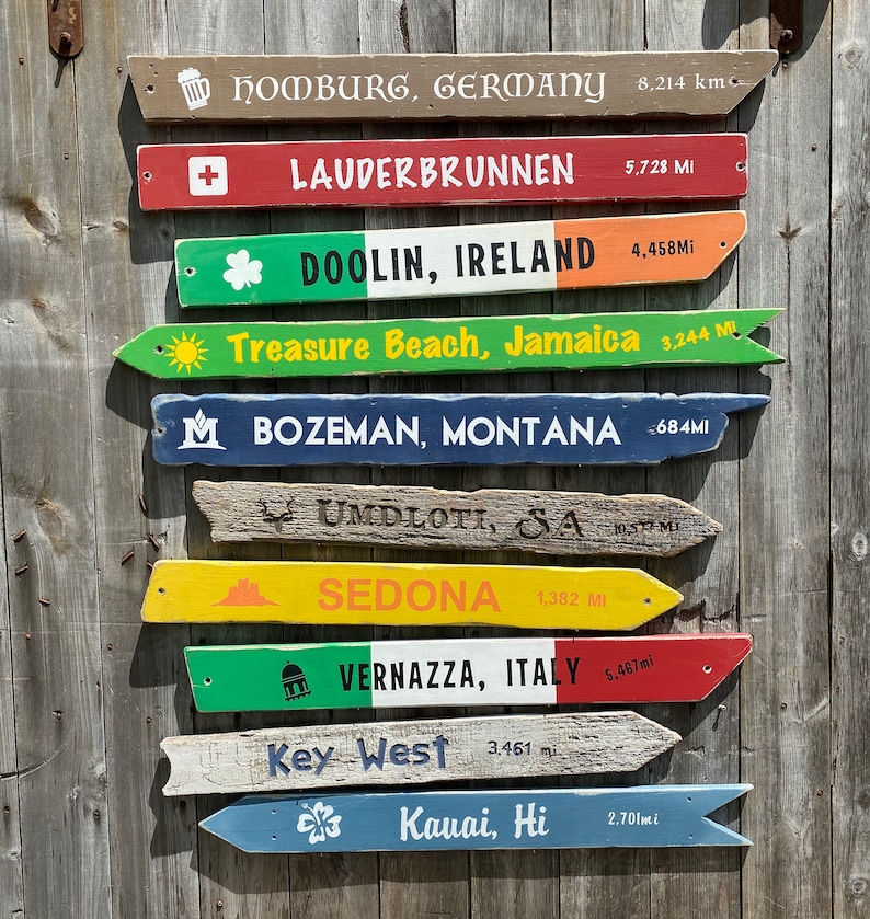 Personalized Directional Signs. Custom Made Destination Signs. | Etsy