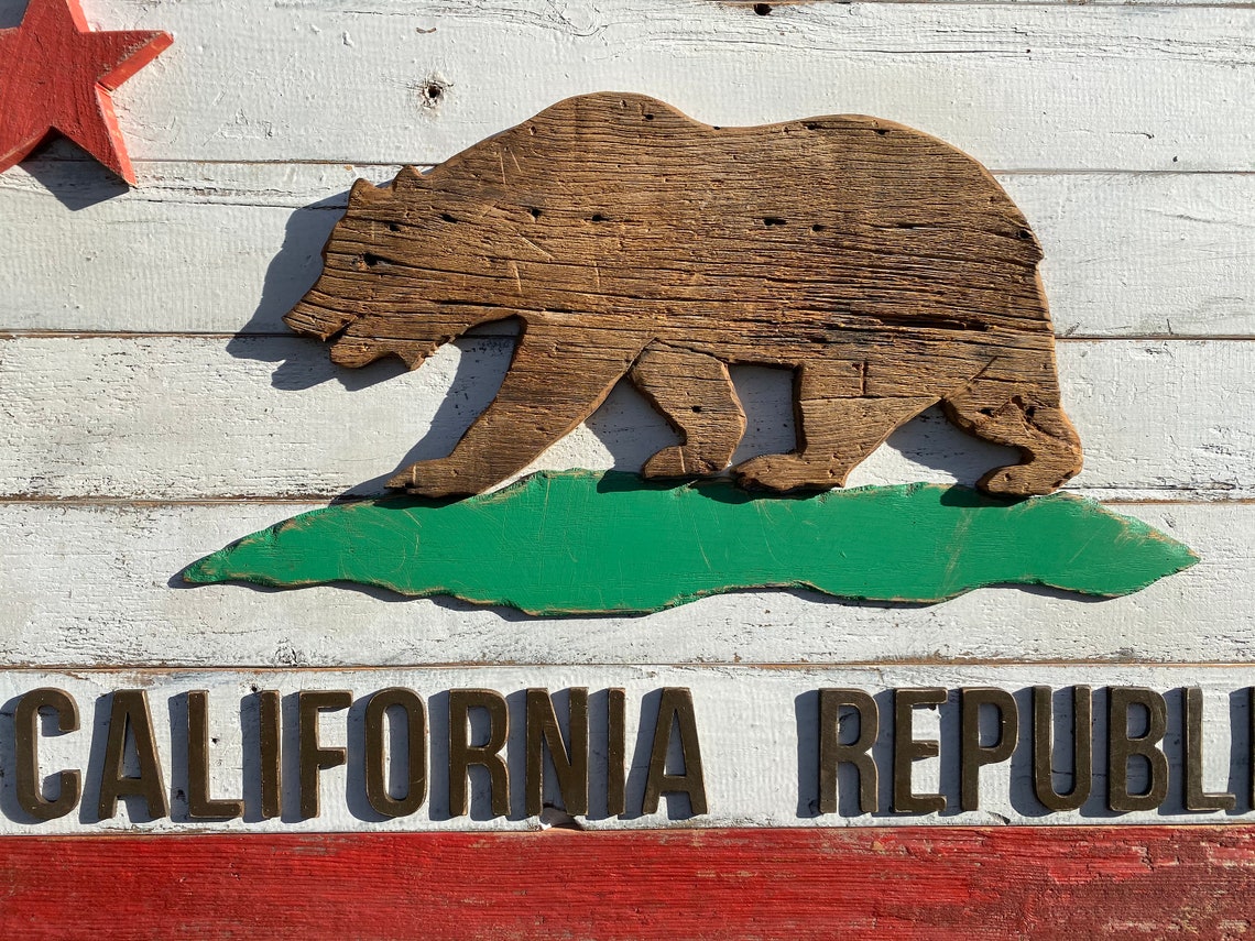 California Flag Made From Reclaimed Lumber | Etsy