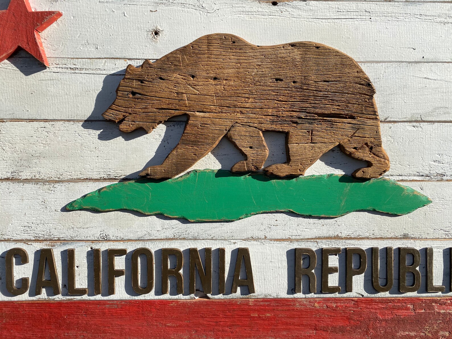 California Flag Made From Reclaimed Lumber | Etsy