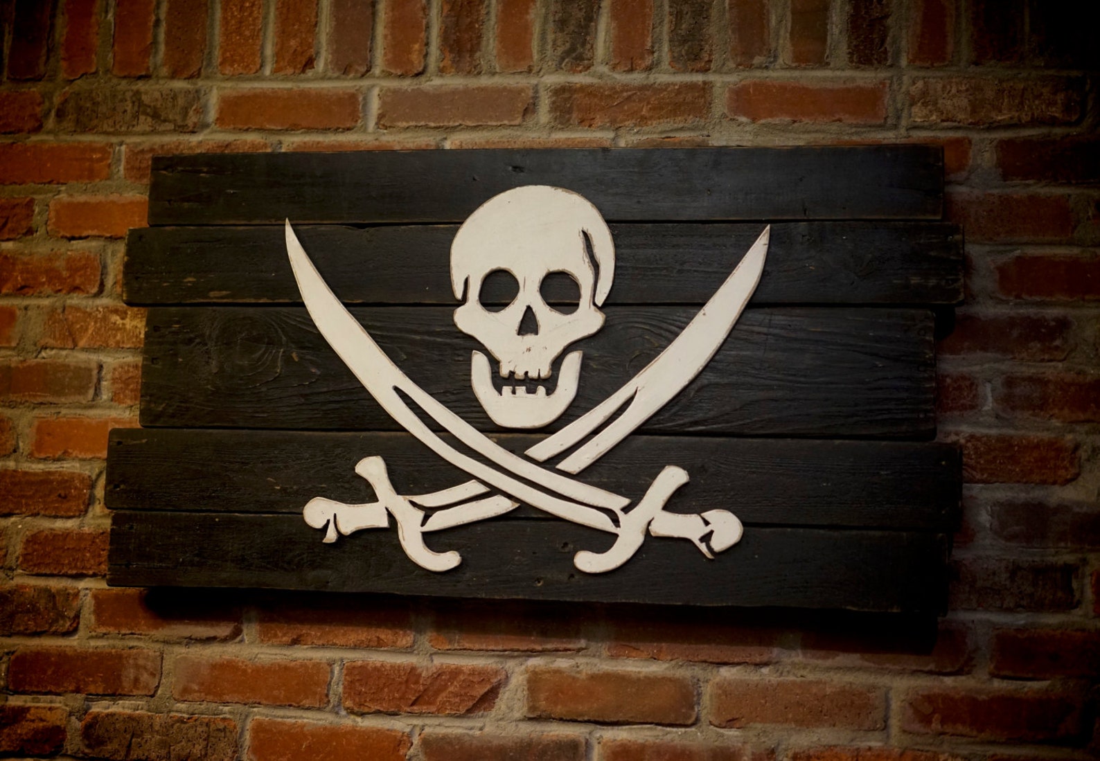 Jolly Roger Pirate Flag Made From Reclaimed Wood. Custom 3D - Etsy