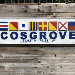 Weathered Boathouse Custom Nautical Flag Sign, We Can Make Any Letter ...