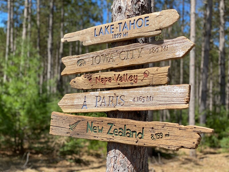 Group of 5 Random Directional Signs. Custom Made Creative Destination ...