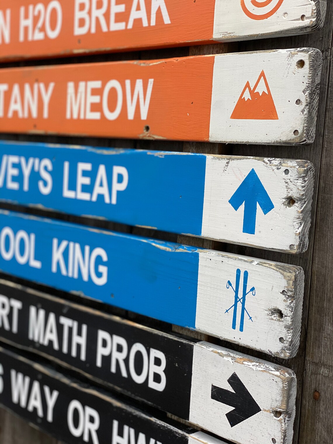 Custom Ski Signs 8 and 9 Slat Wood Ski Trail Signs. Design - Etsy