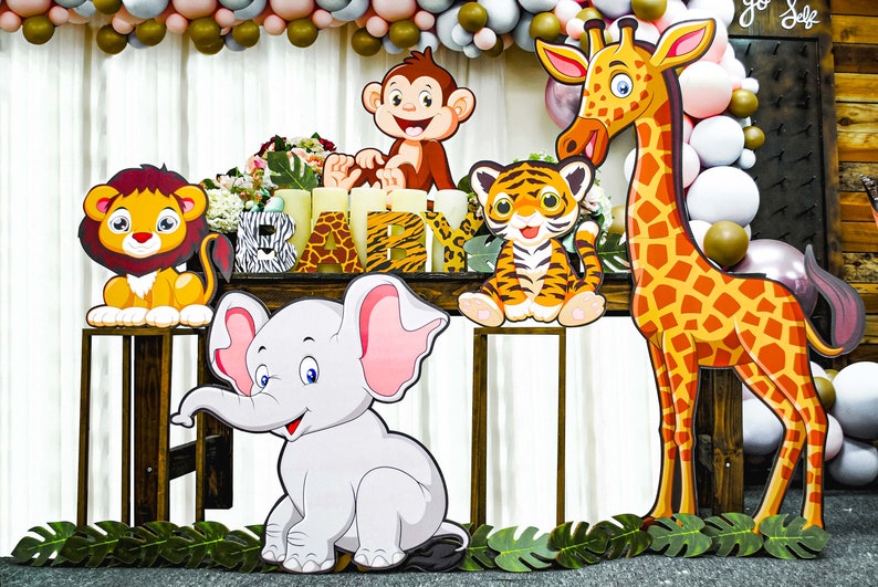 Safari Animals Party Decorations Kit | 5ft Giraffe Cutout - Etsy