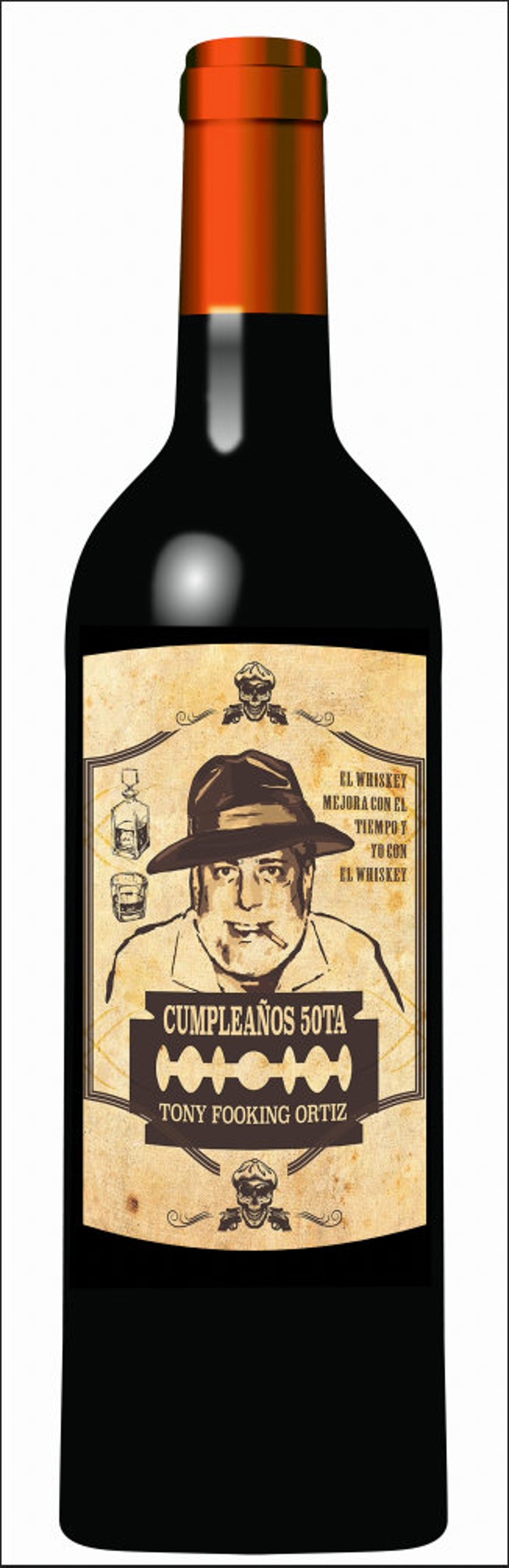 Custom Whisky Label Vintage Hand Sketched 1920s Wine Label - Etsy