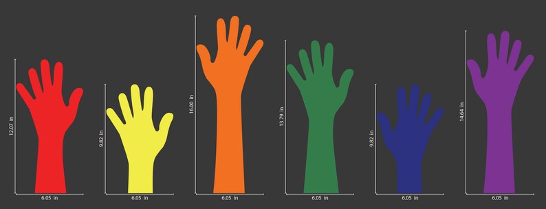 LGBTQ+ Pride Rainbow Hands Cutouts - Pride Together Photo Props and ...