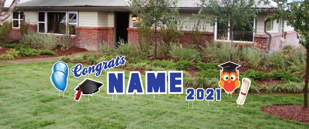 Personalized Graduation Lawn Sign | Custom Color Grad Yard Decoration ...
