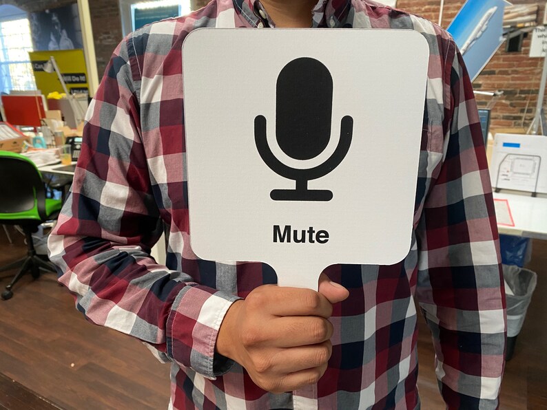 Remote Learning Icon Paddles for Teachers, Mute Unmute, Stop Video and ...