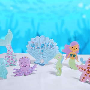 Mermaid Theme Birthday Party, Under the Sea Personalized. Mermaid Prop ...
