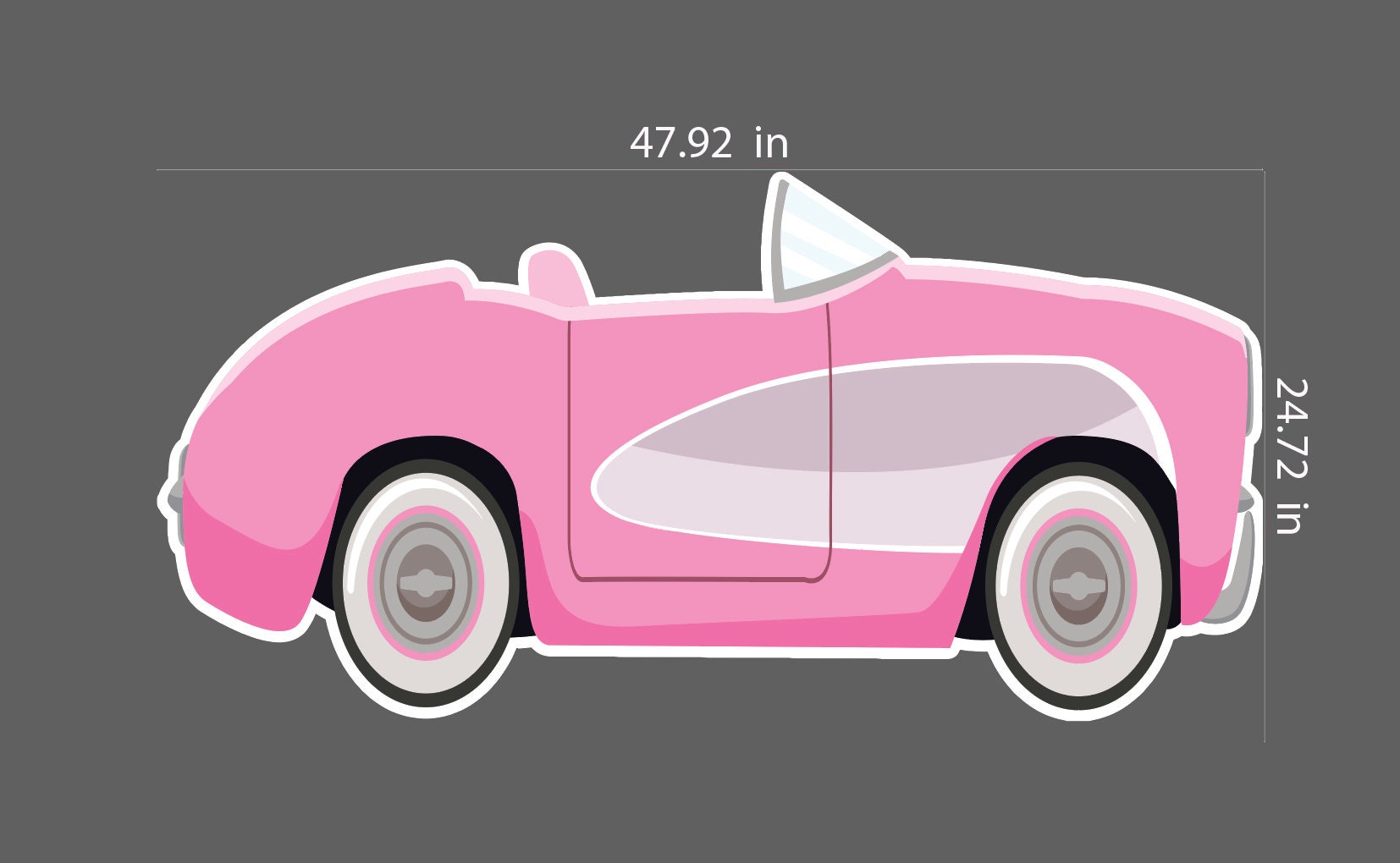 Cute Barbie Car Cutout, Big Decor Car, Car Cutout, Pink Car, Sport Car ...