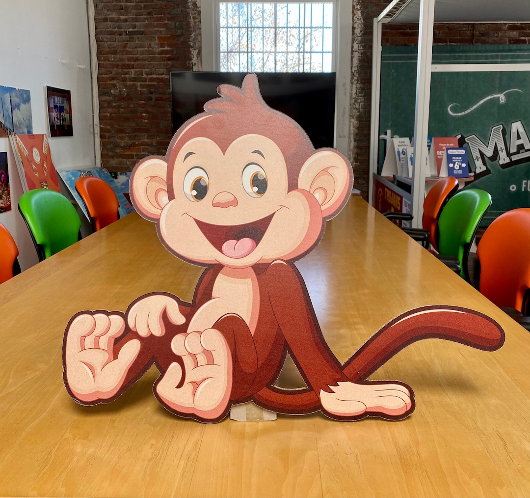 Large Monkey Cutout, Cute Monkey Baby Shower Props, Baby Shower Decor ...