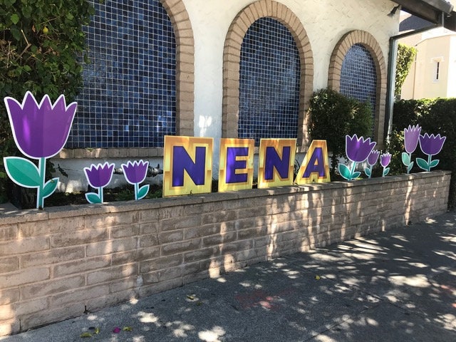 LARGE Flowers and Name Decoration Yard Sign Tulips Lawn Sign | Etsy