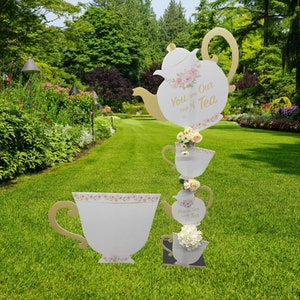 Mother's Day Tea Decoration, Large Tea Cup and Teapot Cutout, You Are ...