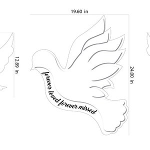 White Dove Funeral Yard Sign & Memorial Lawn Decorations | Funeral ...