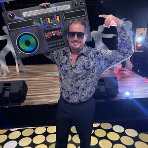 Retro Boombox Cutout – 80s/90s Party Photo Prop, Coroplast Standee ...