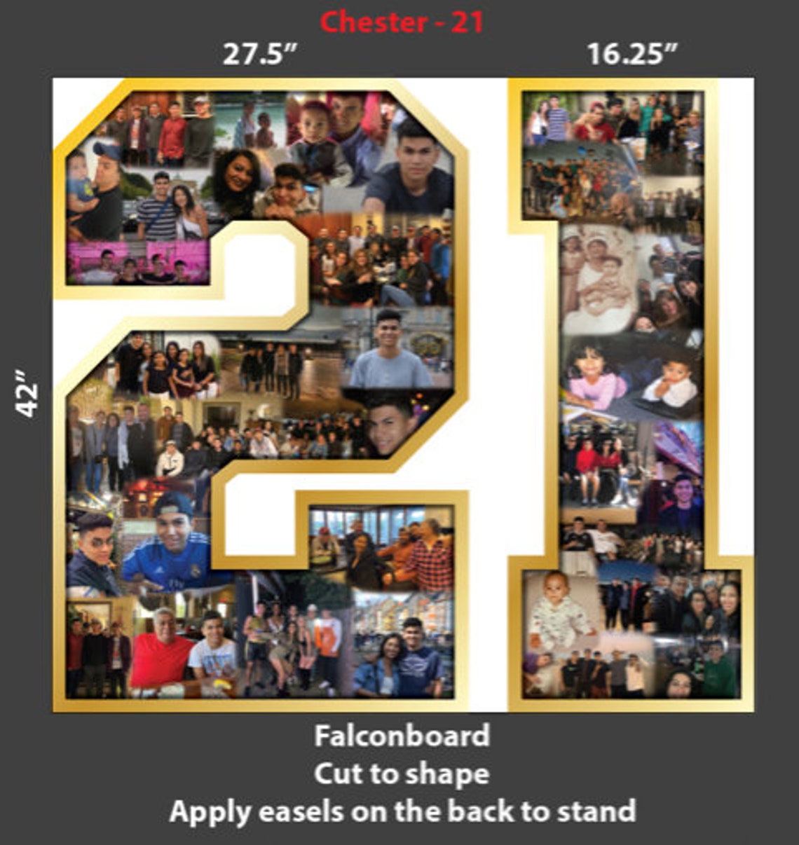 Collage de Fotos de Números Personalizados - Etsy España