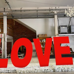 LARGE LOVE Letter With Roses Cutouts | Love Party Props | Love Sign ...