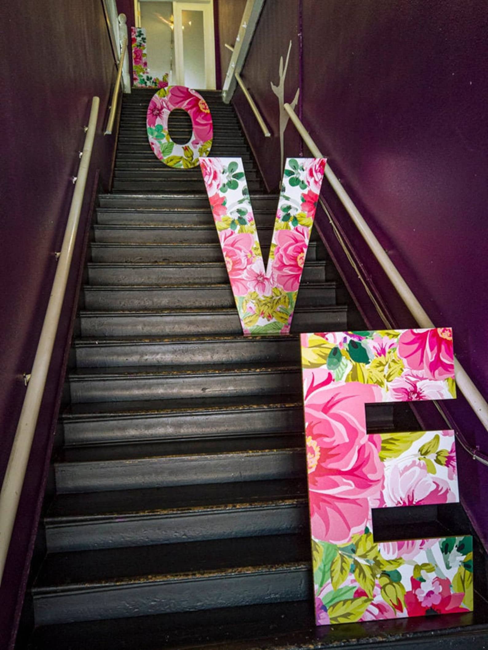 LARGE LOVE Letter With Roses Cutouts Love Party Props Love - Etsy