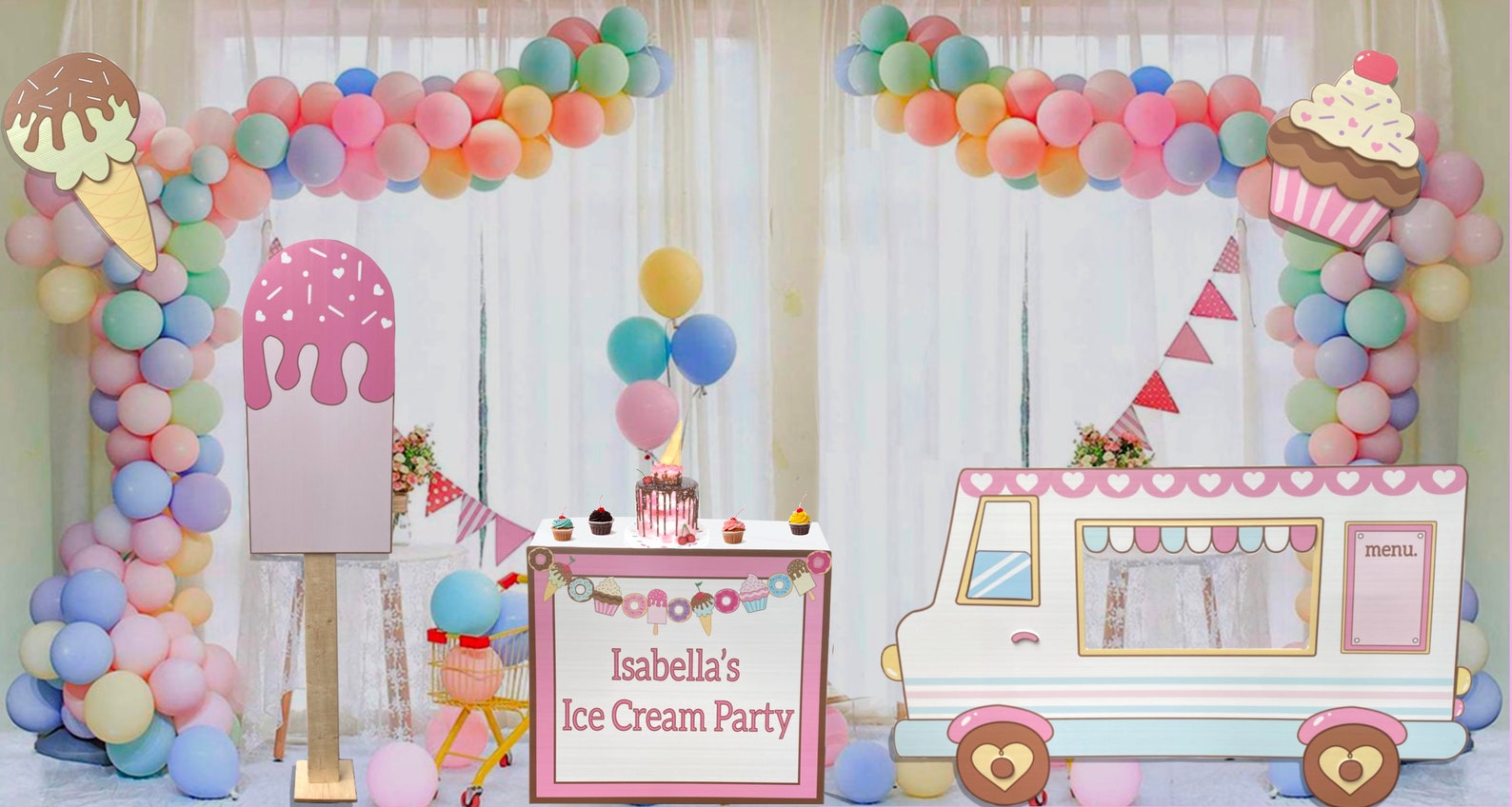 Ice Cream Party Ice Cream Party Decor Themed Ice Cream - Etsy