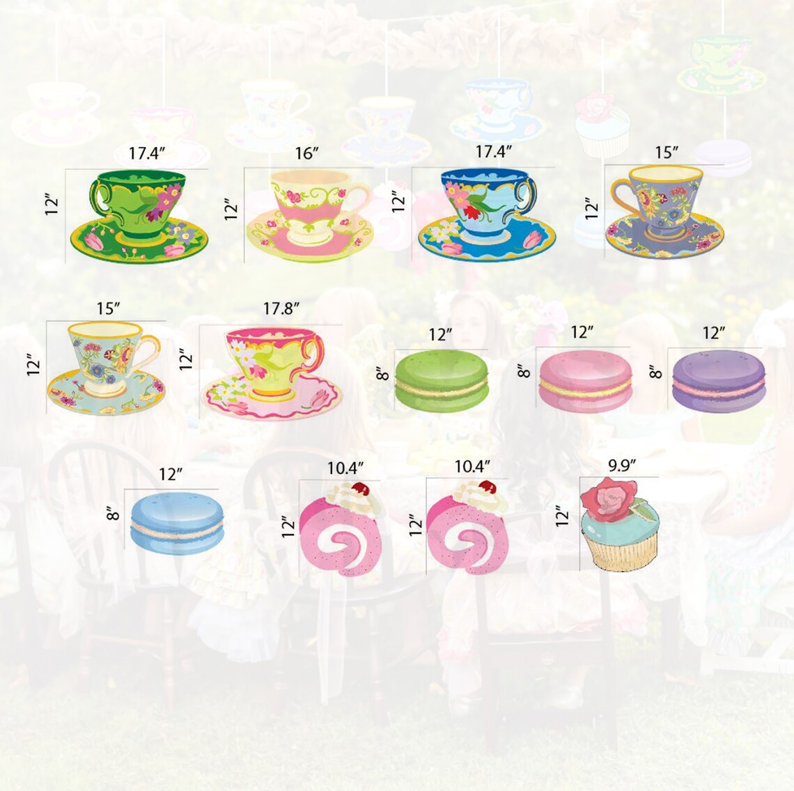 Floral Tea Party Birthday Decorations Kit English Tea Party - Etsy