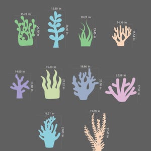 Pastel Ocean Coral & Seaweed Cutouts, Under the Sea Party Props - Etsy