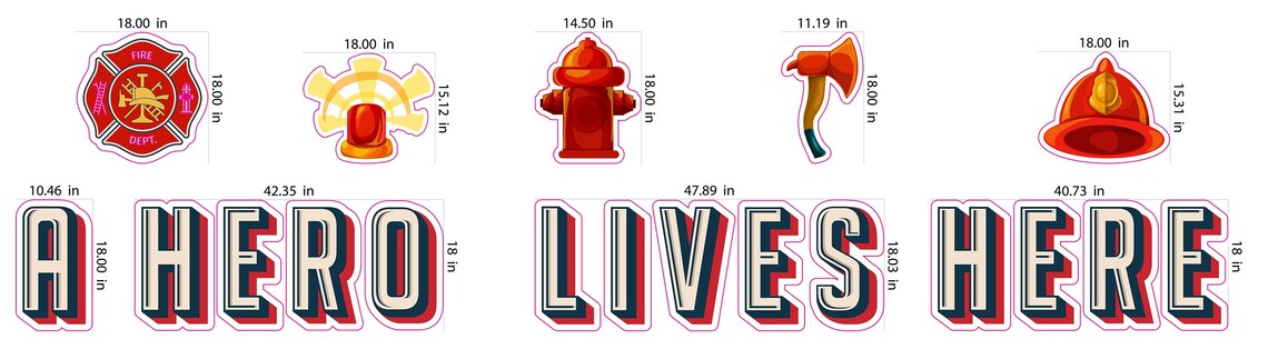 18 Firefighter Yard Sign heroes Work Here | Etsy