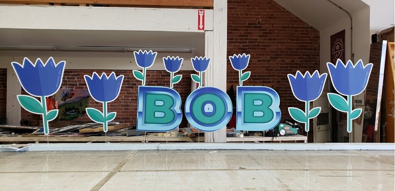 Personalized Tulip Name Yard Sign | Custom Cemetery Decoration - Etsy