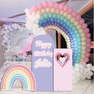 Rainbow Party Theme Backdrop Walls. Vibrant Color Rainbow Walls ...