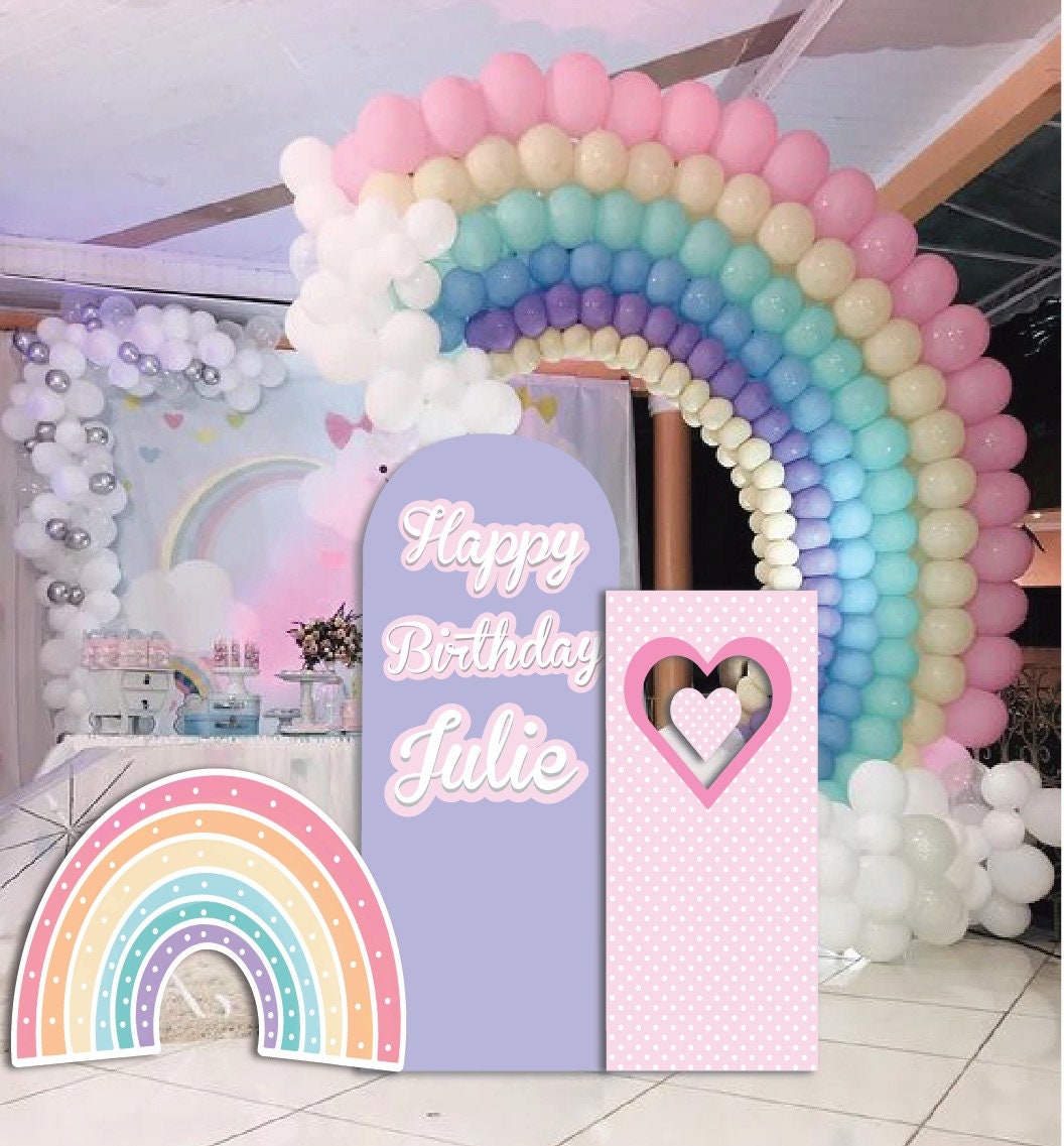 Rainbow Party Theme Backdrop Walls. Vibrant Color Rainbow | Etsy