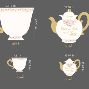Mother's Day Tea Decoration, Large Tea Cup and Teapot Cutout, You Are ...