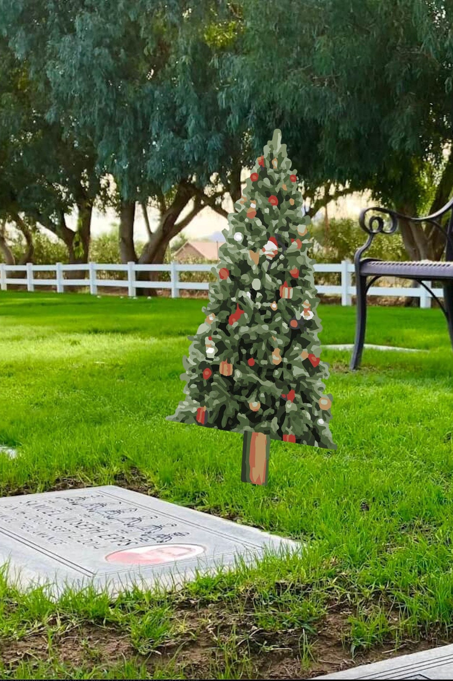 Christmas Tree for Grave, Cemetery Christmas Tree, Grave Decoration ...