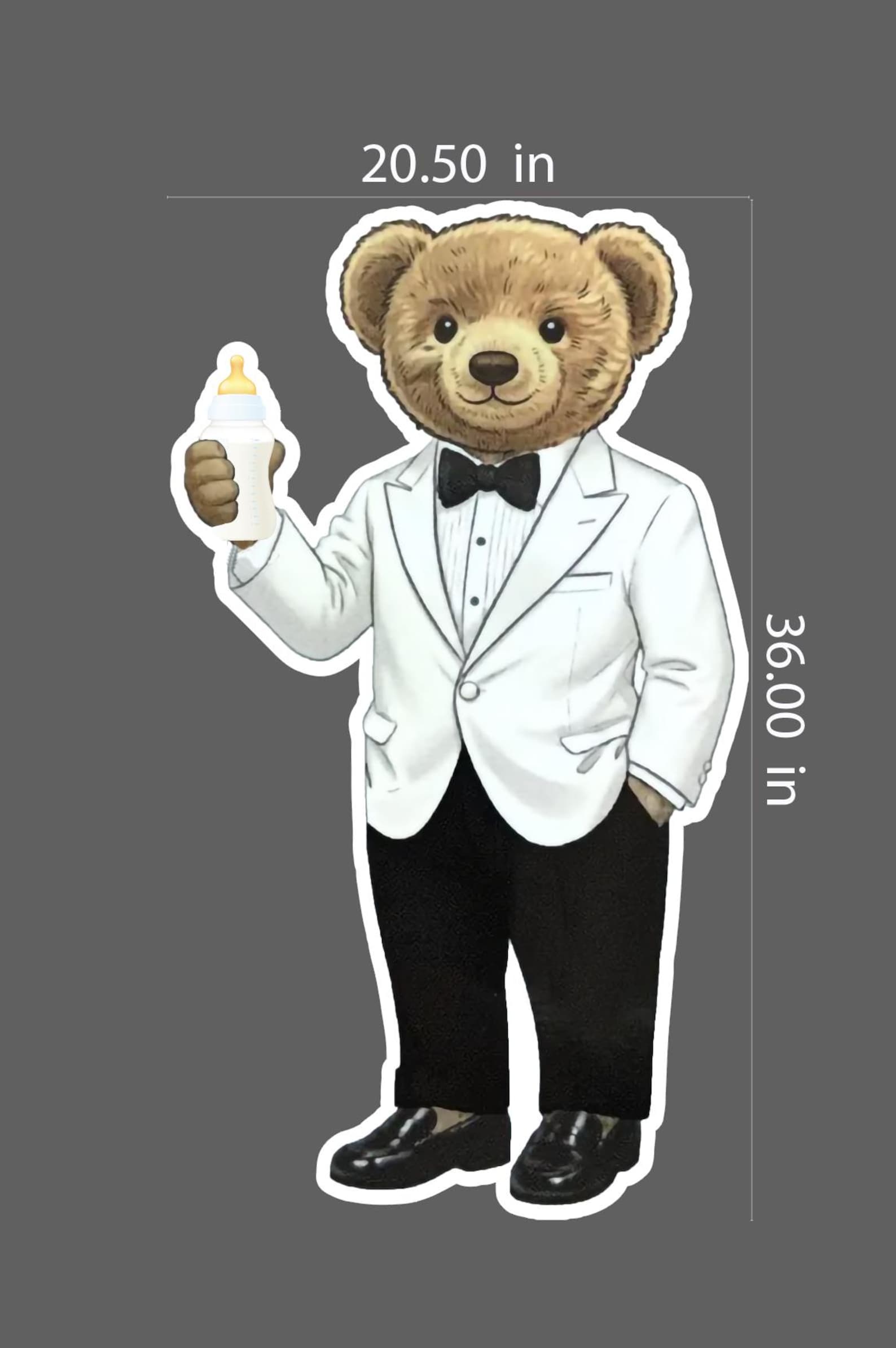 Tuxedo Bear Gator Board Cutout, Baby Shower Decor (36") - Etsy