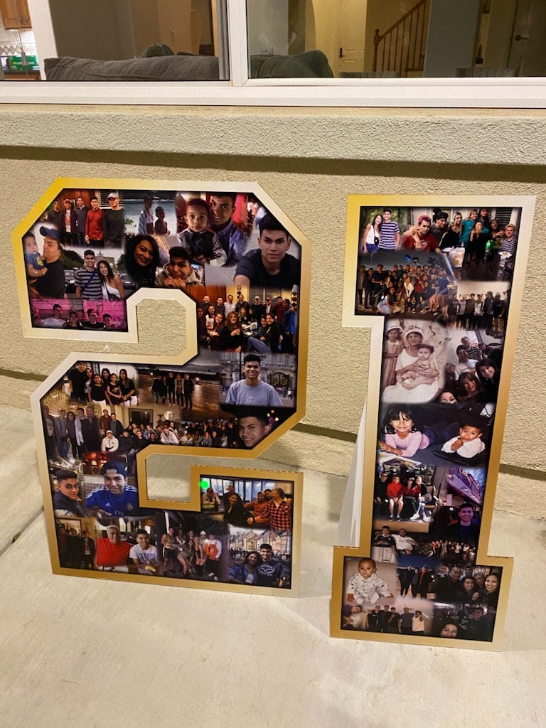 Collage de Fotos de Números Personalizados - Etsy España