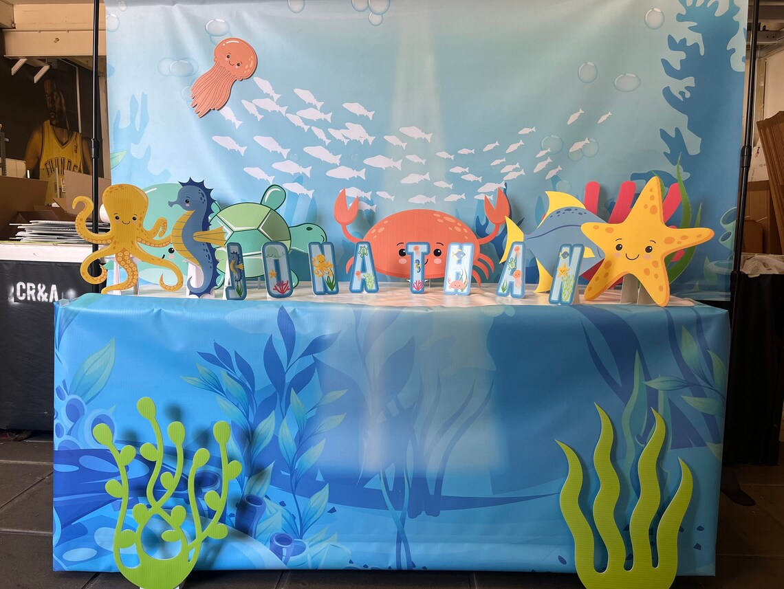 Under the Sea, Theme Birthday Letters, Custom Underwater Theme Letters ...