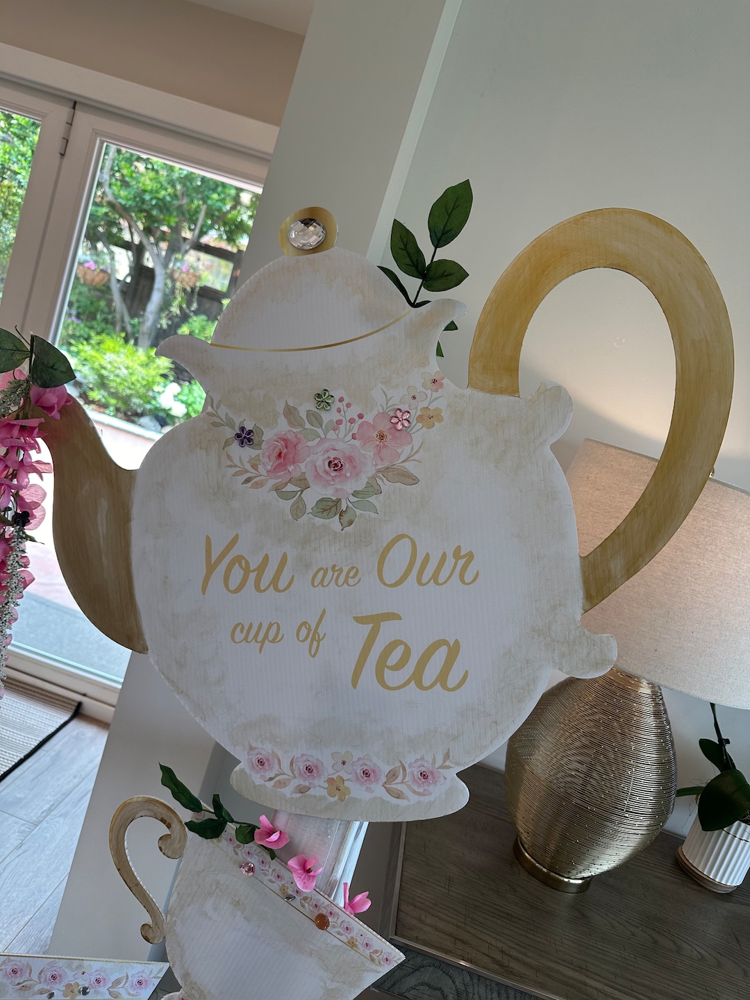 Mother's Day Tea Decoration, Large Tea Cup and Teapot Cutout, You Are ...